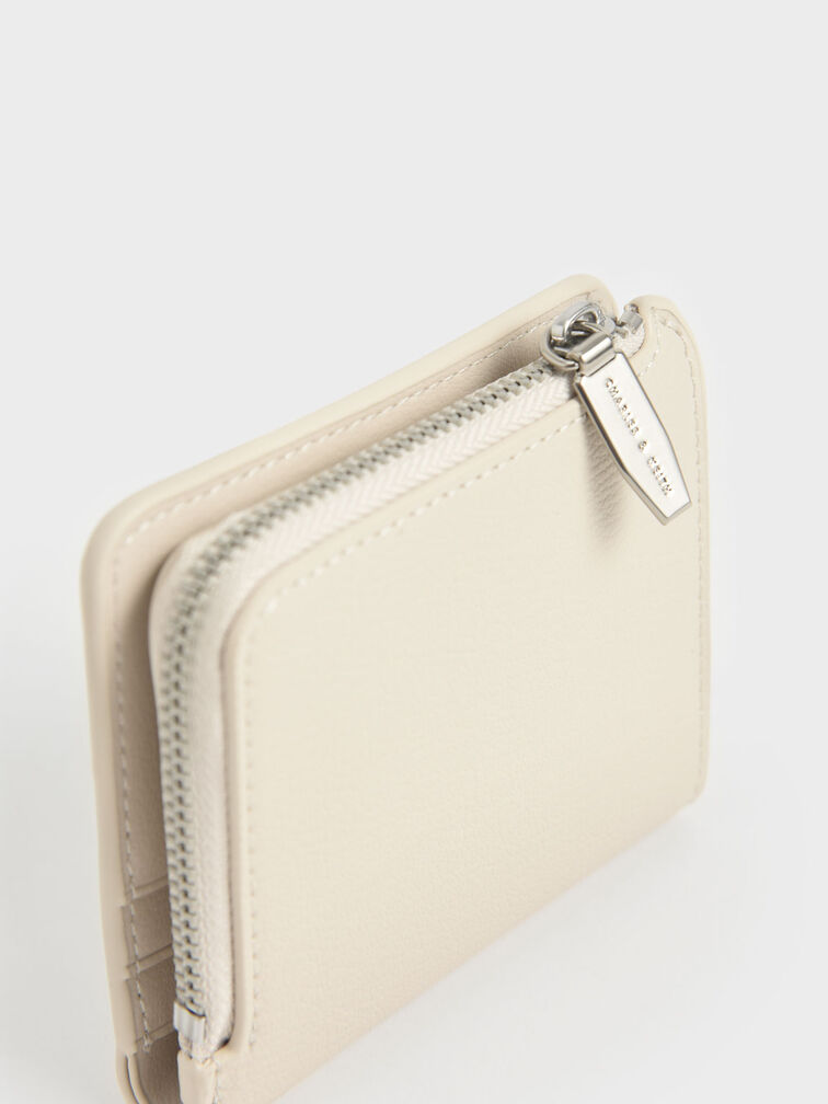 Cream Zip Around Card Holder - CHARLES & KEITH US