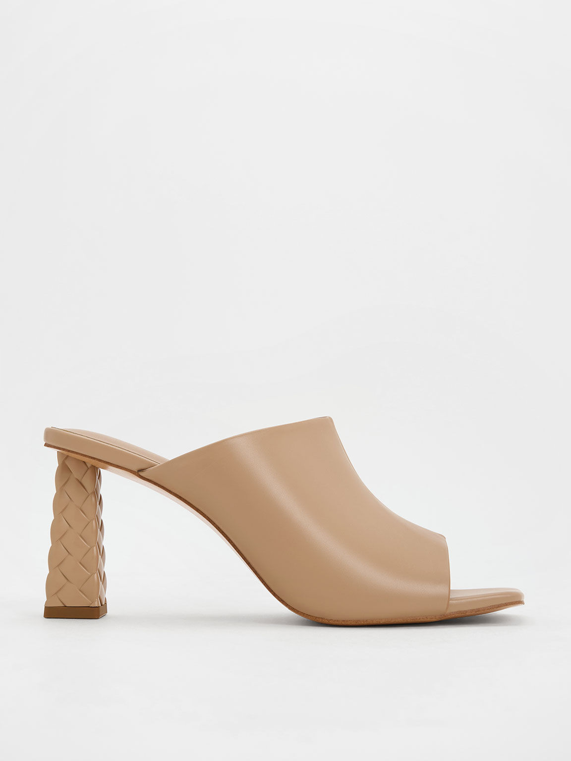 Nude Open Toe Quilted Heel Mules Charles And Keith Mx