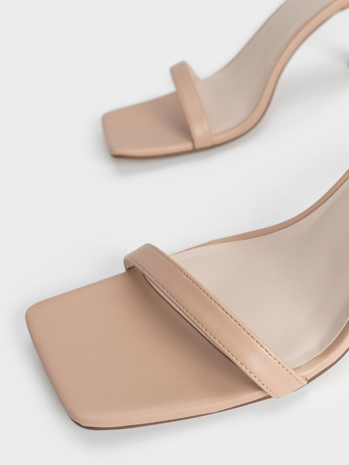 Nude Ankle Strap Heeled Sandals Charles And Keith Tw