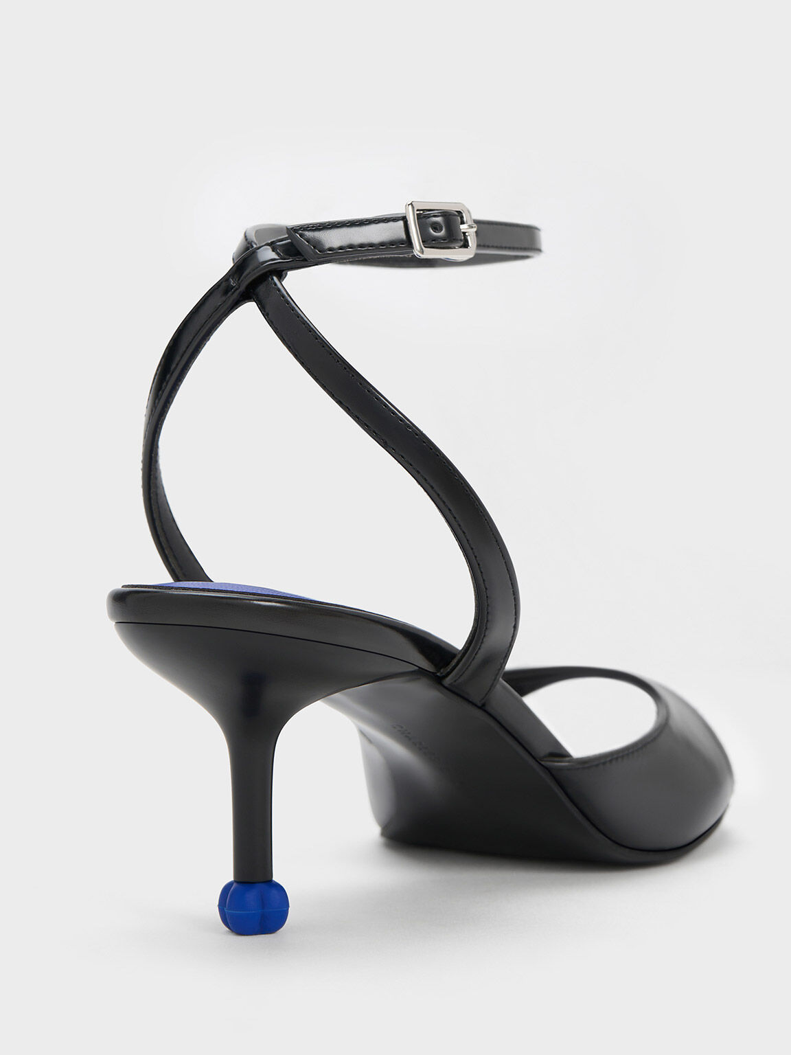 Black Sculptural Heel Ankle Strap Pumps Charles And Keith Tw