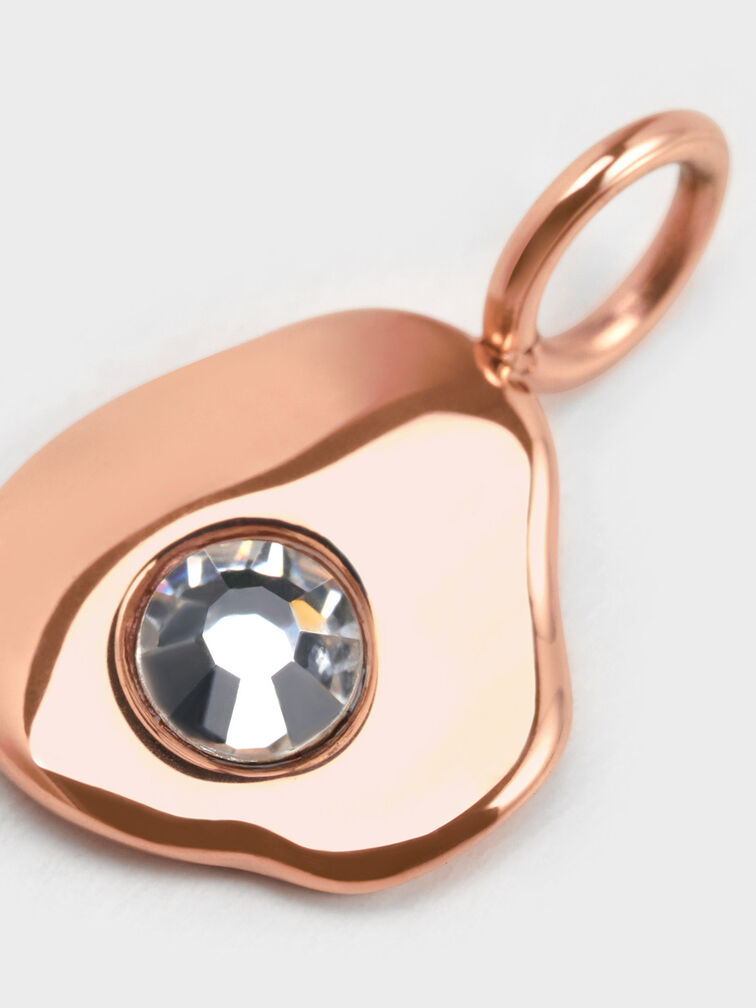 Rose Gold Rowena Sculptural Crystal Charm - CHARLES & KEITH TW