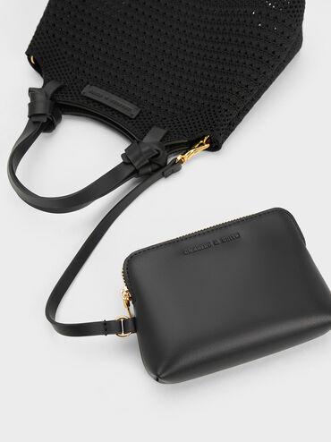 Black Ida Knotted Handle Knitted Tote Bag - CHARLES & KEITH MY