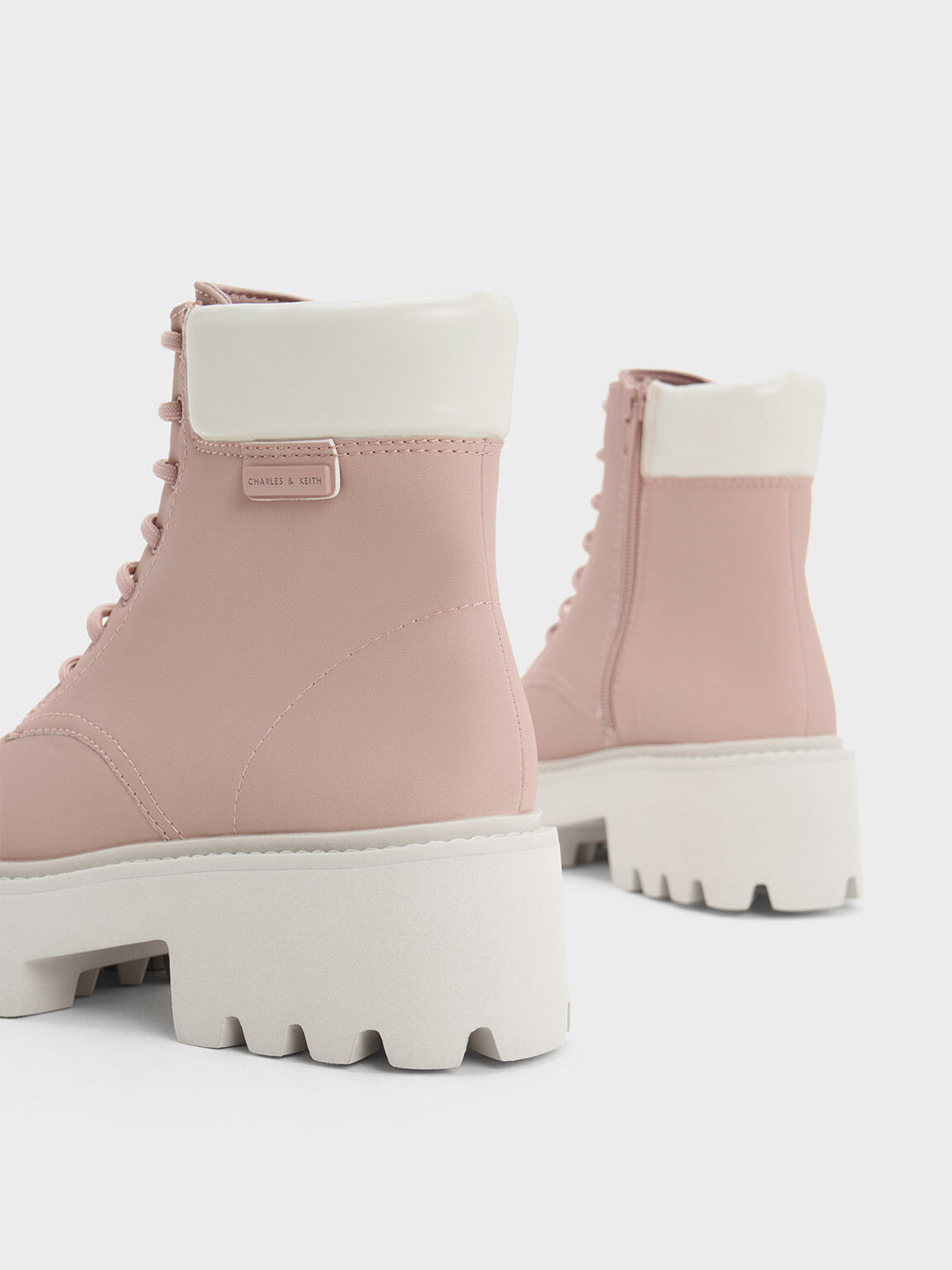 Blush Ripley Ridged Sole Ankle Boots - CHARLES & KEITH QA