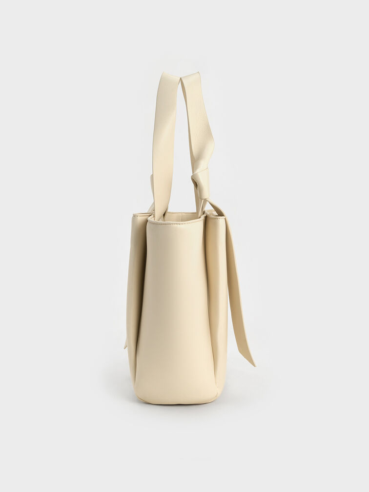 Chalk Toni Knotted Tote Bag - CHARLES & KEITH MO