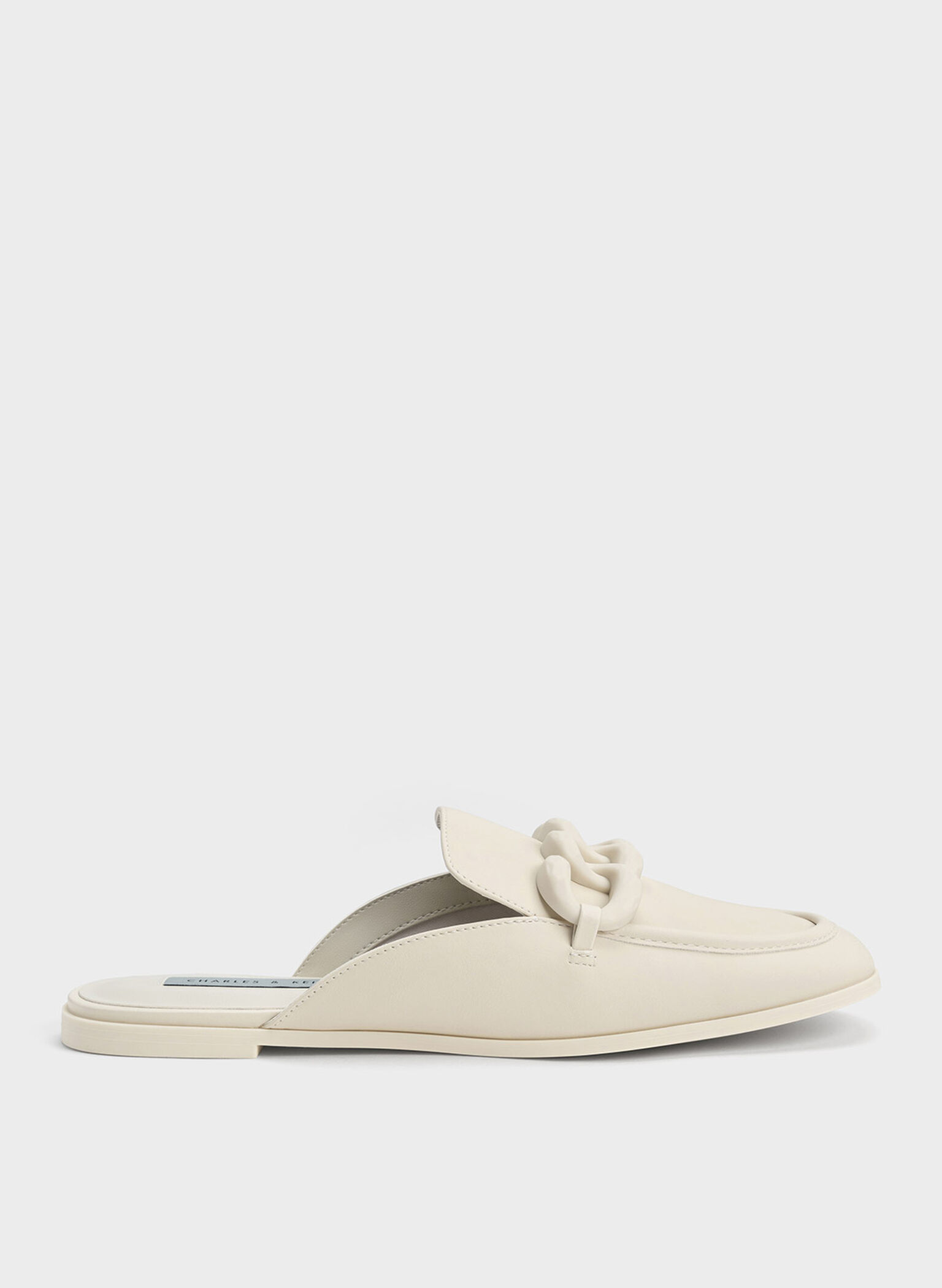 Chalk Chunky Chain Loafer Flats Charles And Keith Us