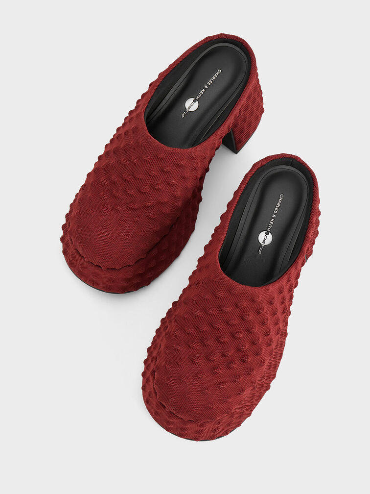 Spike Textured Platform Mules