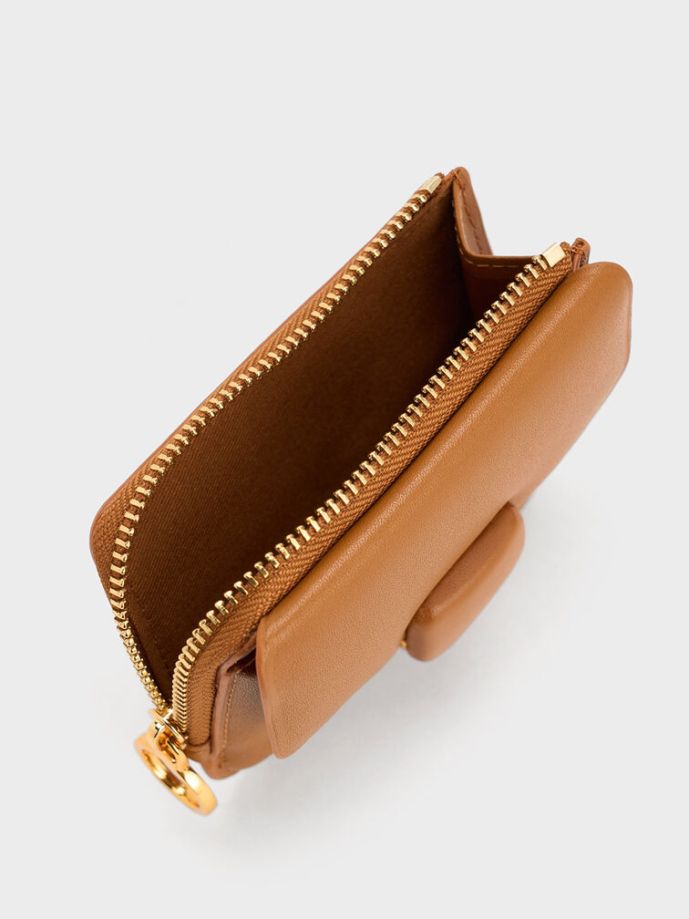 Chocolate Koa Square Card Holder - CHARLES & KEITH MY