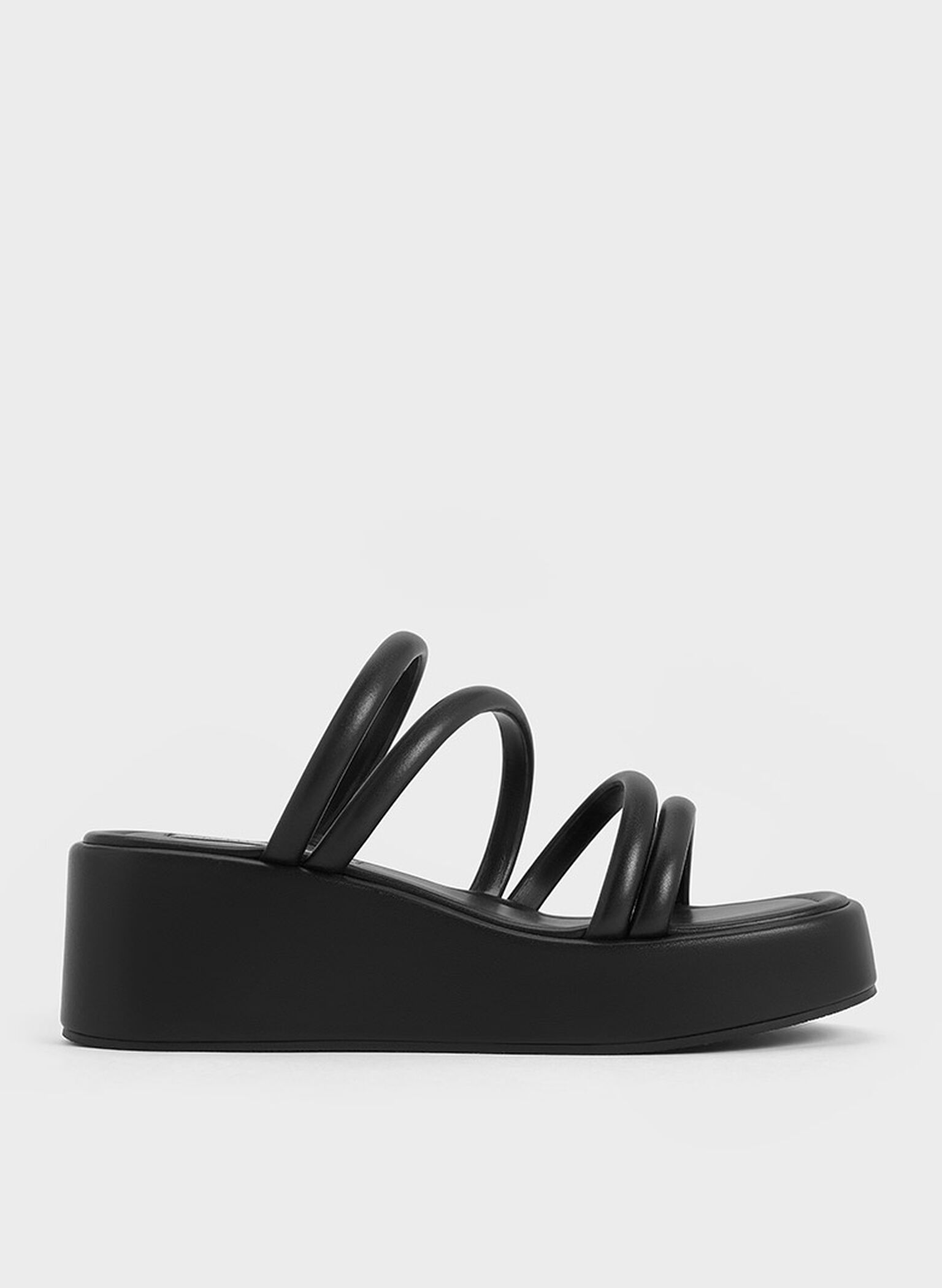Black Strappy Platform Wedges Charles And Keith Au