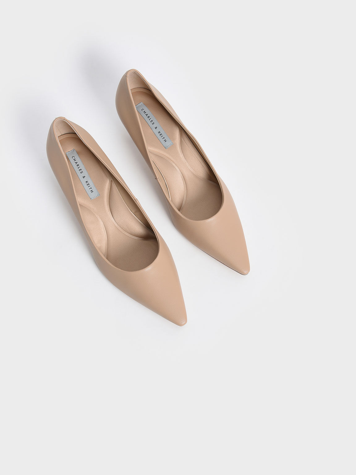 Nude Pointed Kitten Heel Pumps Charles And Keith Sg