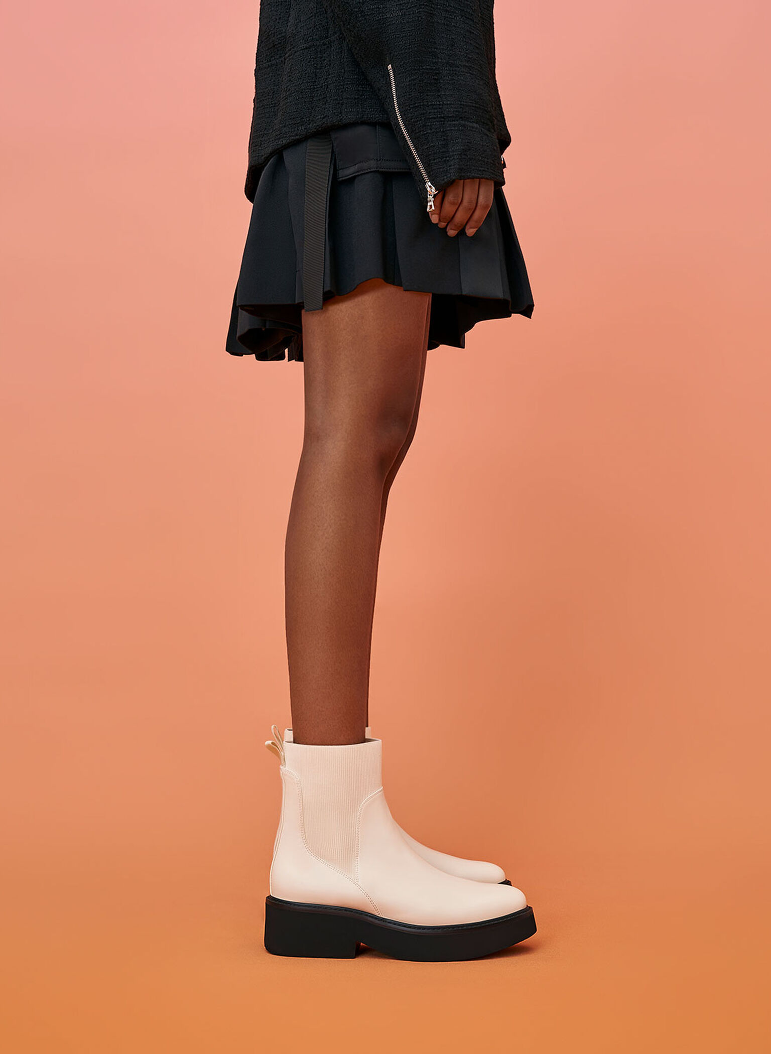Chalk Chunky Platform Chelsea Boots Charles And Keith Om