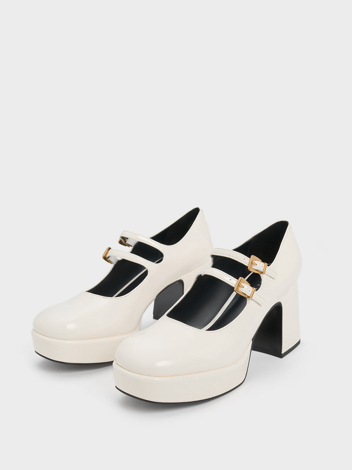 Chalk Block Heel Mary Janes Charles And Keith Lk