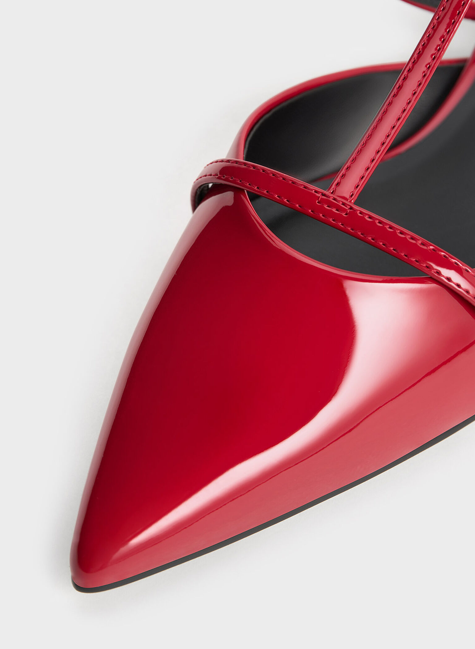 Red Clara T Bar Pointed Toe Mules Charles And Keith Us