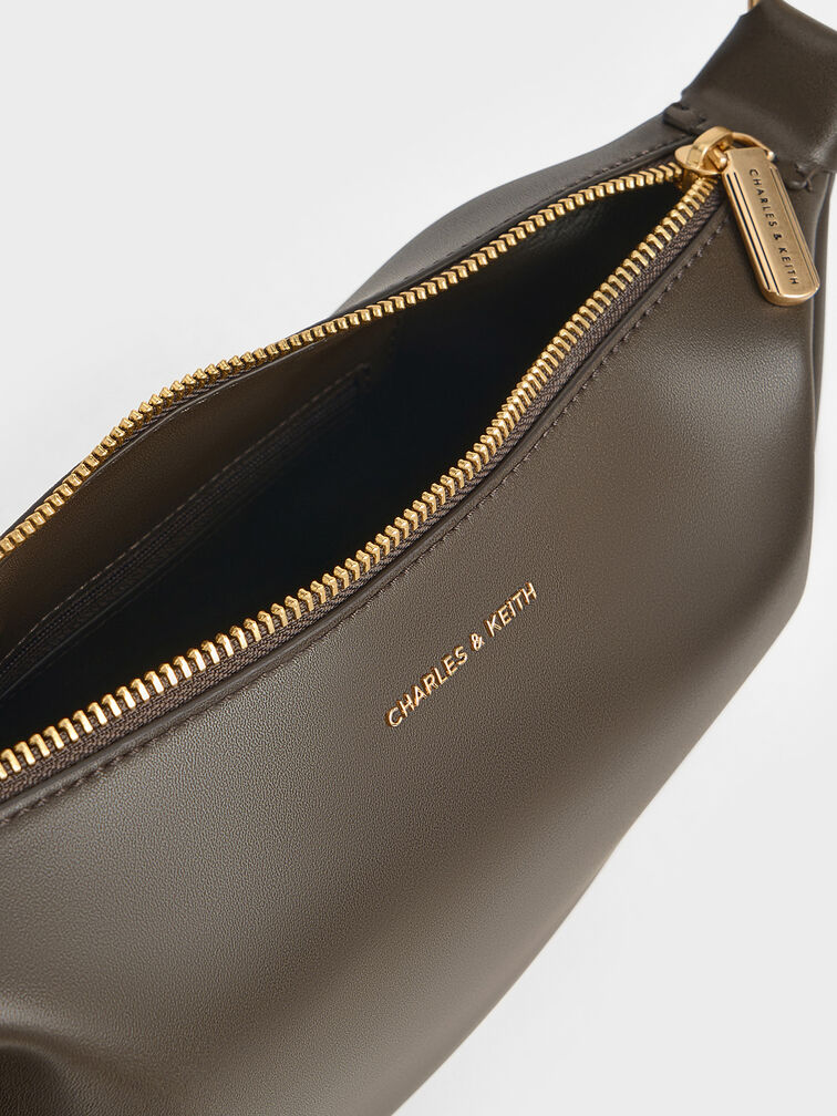 Dark Moss Calla Half-Moon Bag - CHARLES & KEITH TW