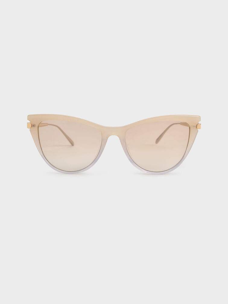 Multicoloured Recycled Acetate Angular Cat-Eye Sunglasses - CHARLES ...