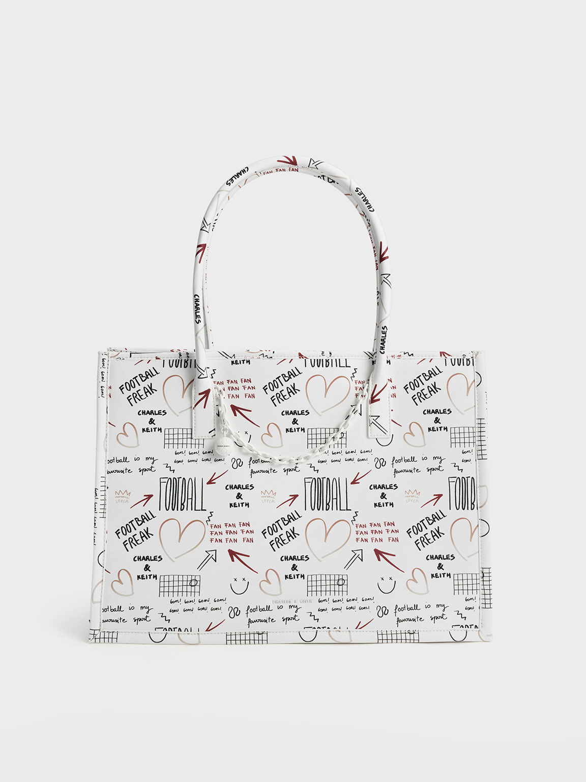 Multicoloured Graffiti Print Tote Bag Charles And Keith Bh
