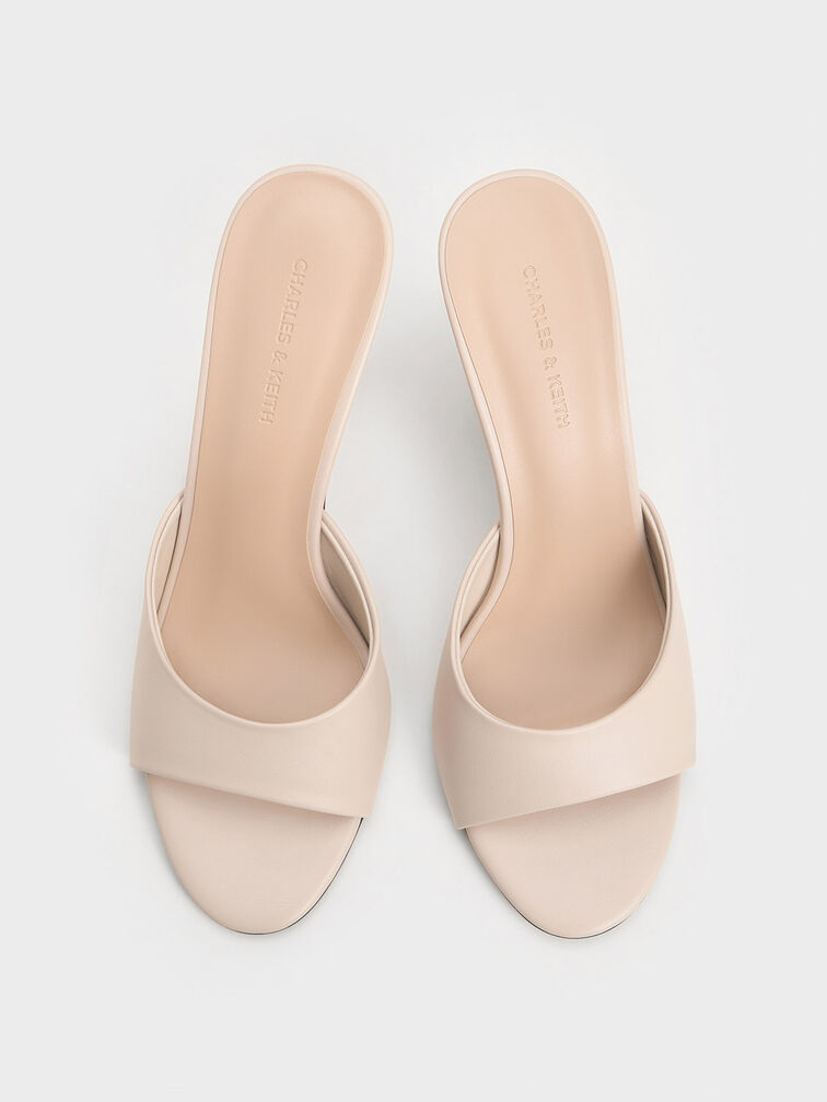 Chalk Open Toe Heeled Mules Charles And Keith Lk