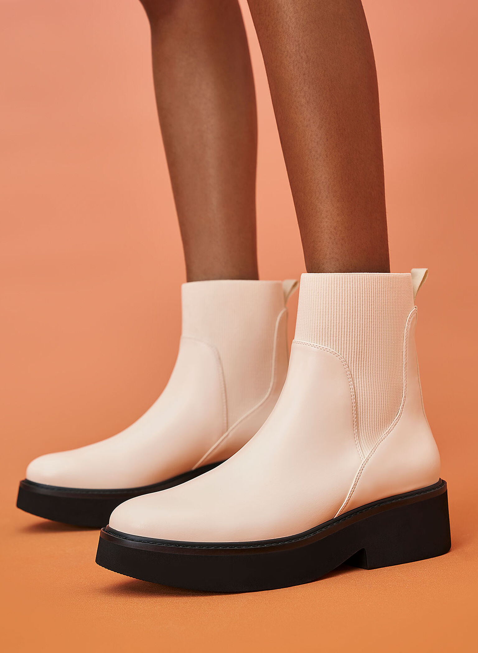 Chalk Chunky Platform Chelsea Boots Charles And Keith Om