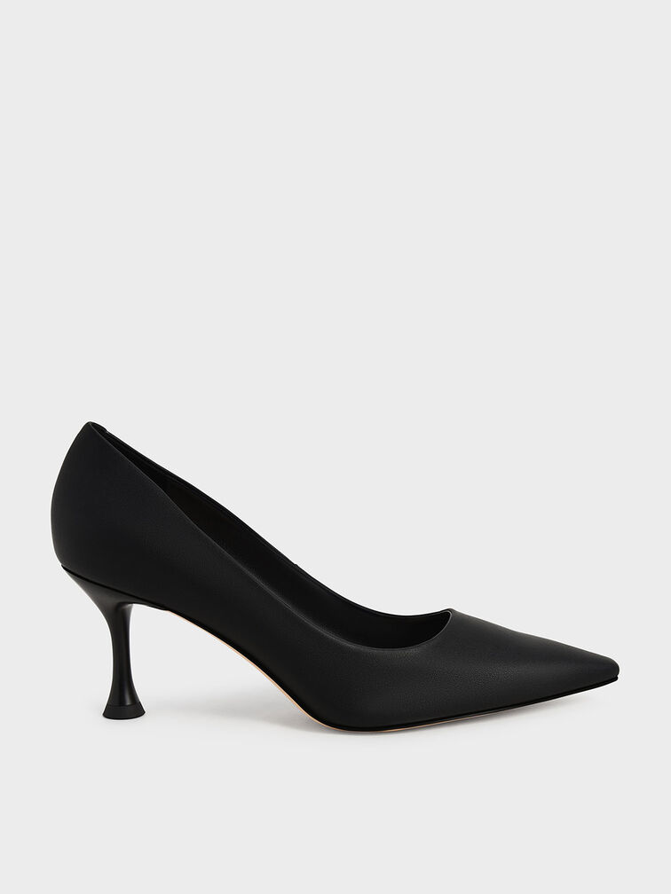 Black Spool Heel Pumps - CHARLES & KEITH International