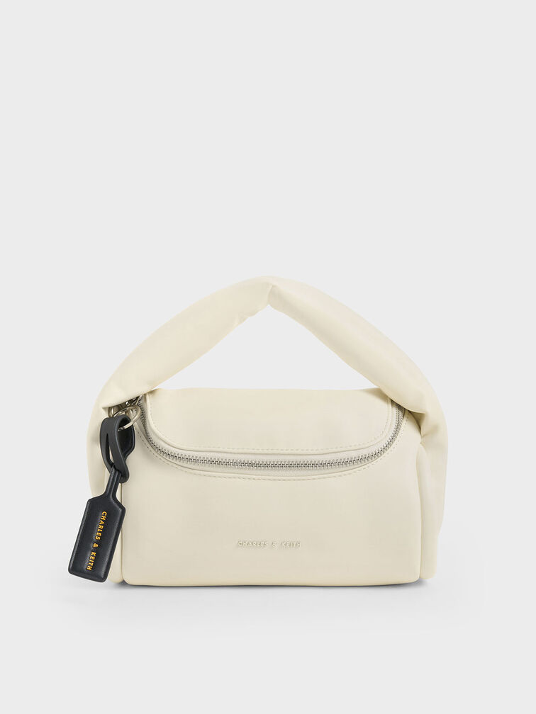 Cream Yama Padded Cylindrical Bag - CHARLES & KEITH TW