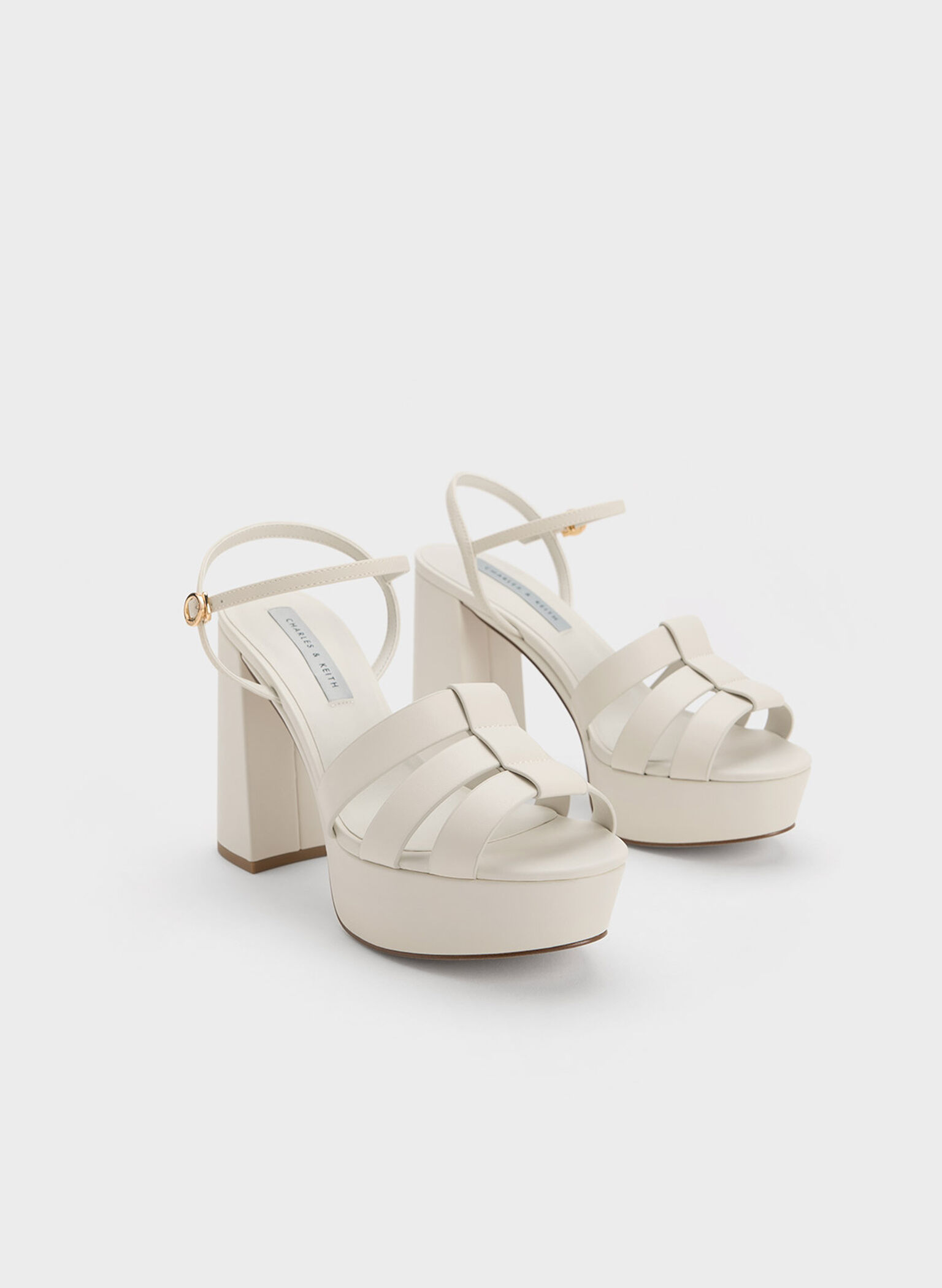 Chalk Gladiator Platform Sandals Charles And Keith Lk