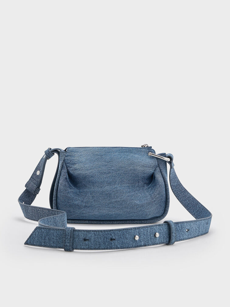 Denim Blue Lumen Denim Crossbody Bag - CHARLES & KEITH MY