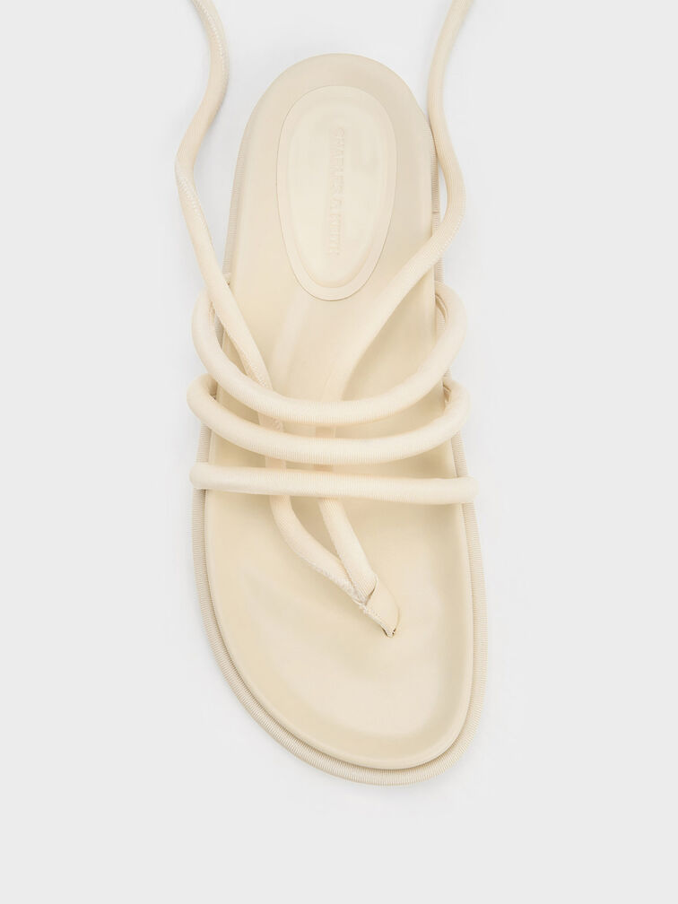 Chalk Toni Tubular Tie-Around Sandals - CHARLES & KEITH PH