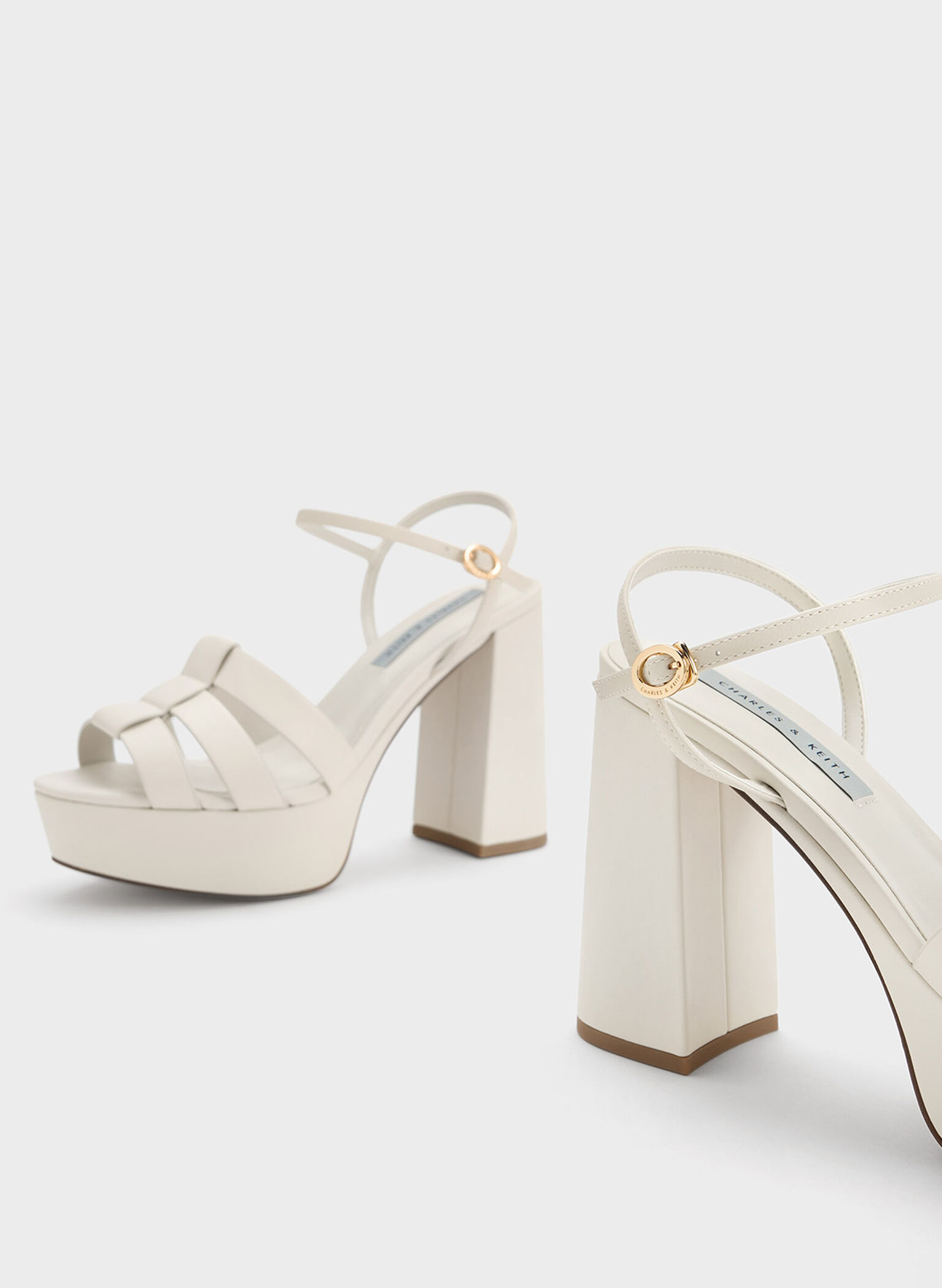 Chalk Gladiator Platform Sandals Charles And Keith Lk