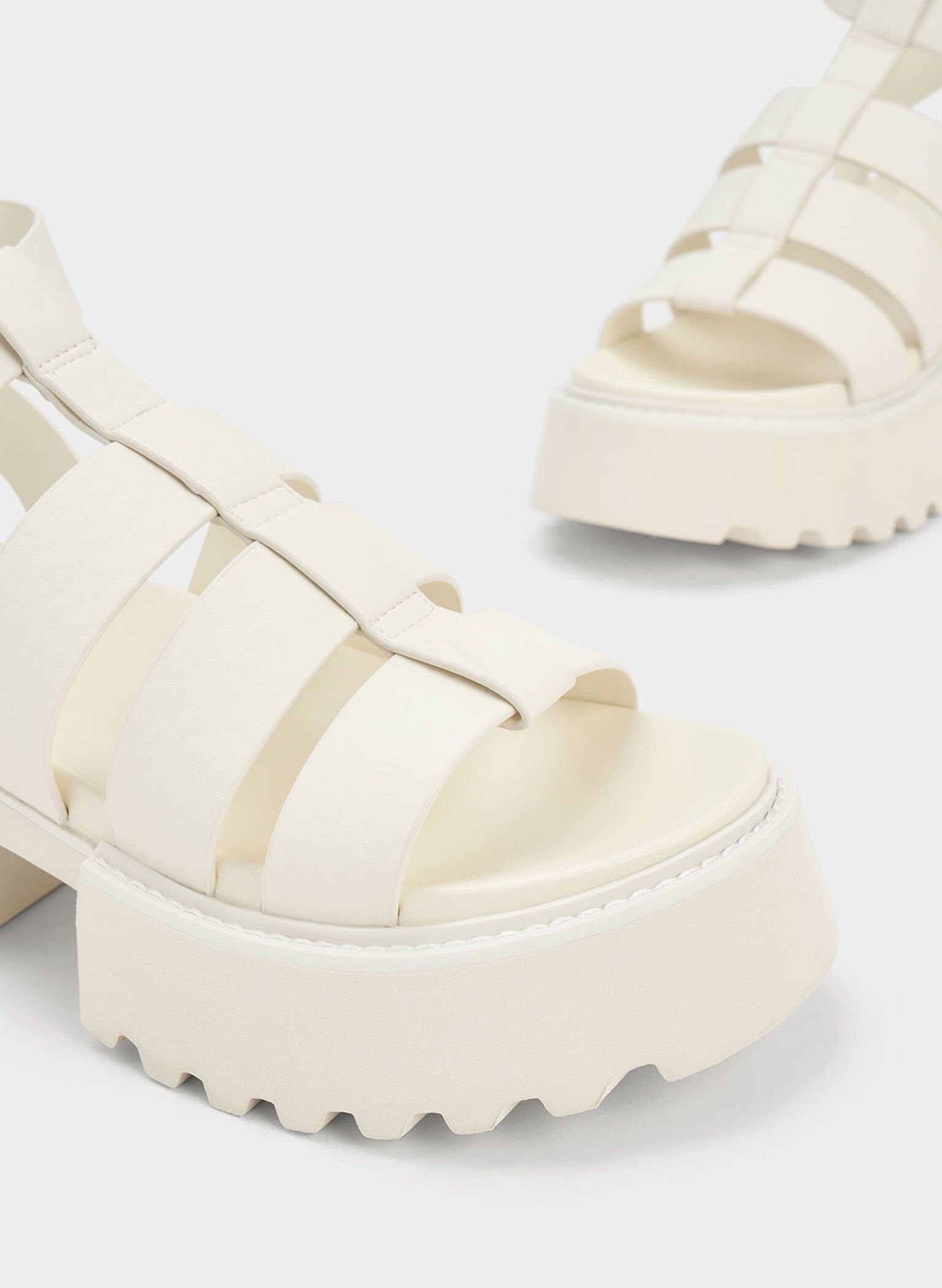 Chalk Nadine Gladiator Platform Sandals Charles And Keith Lk