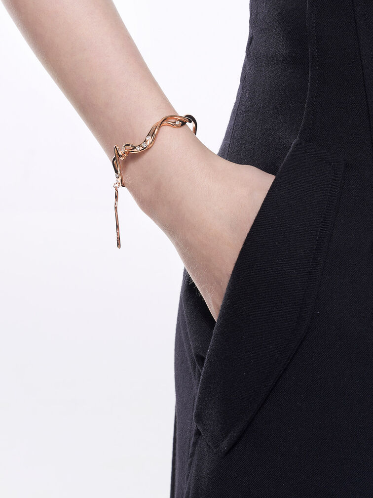 Rose Gold Allegro Sculptural Cuff Bracelet - CHARLES & KEITH MX