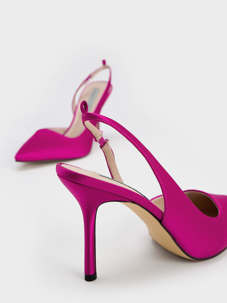 Fuchsia Tie-Around Slingback Pumps - CHARLES & KEITH KH