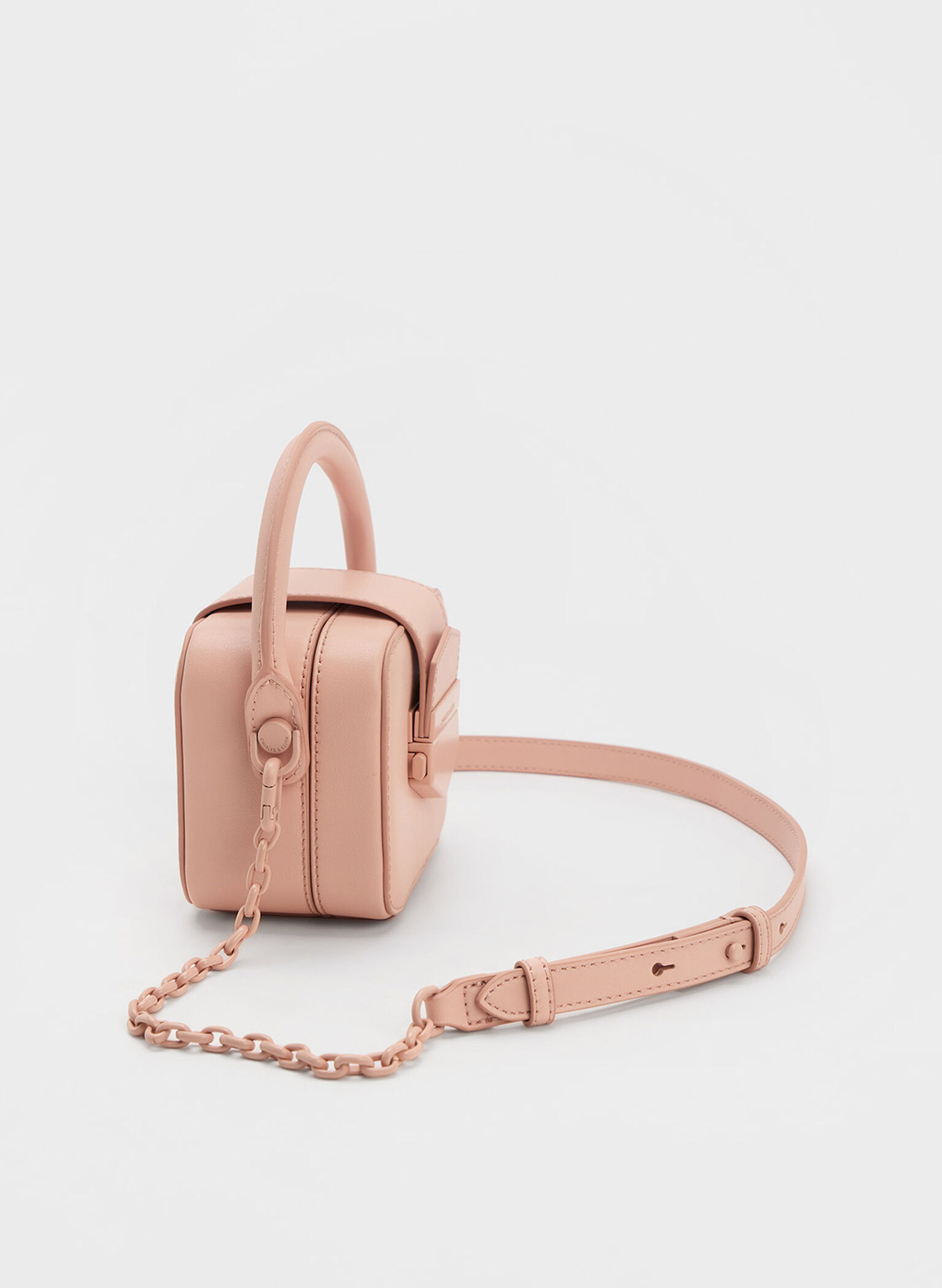 Pink Mini Vertigo Boxy Top Handle Bag Charles And Keith Qa