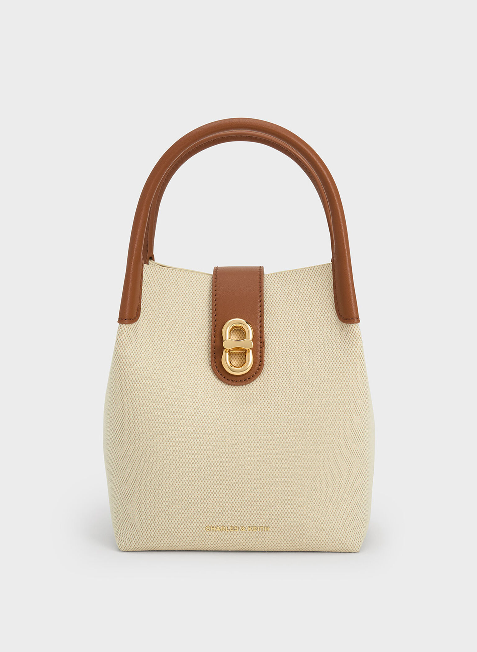 Tan Aubrielle Canvas Bucket Bag - CHARLES & KEITH CL