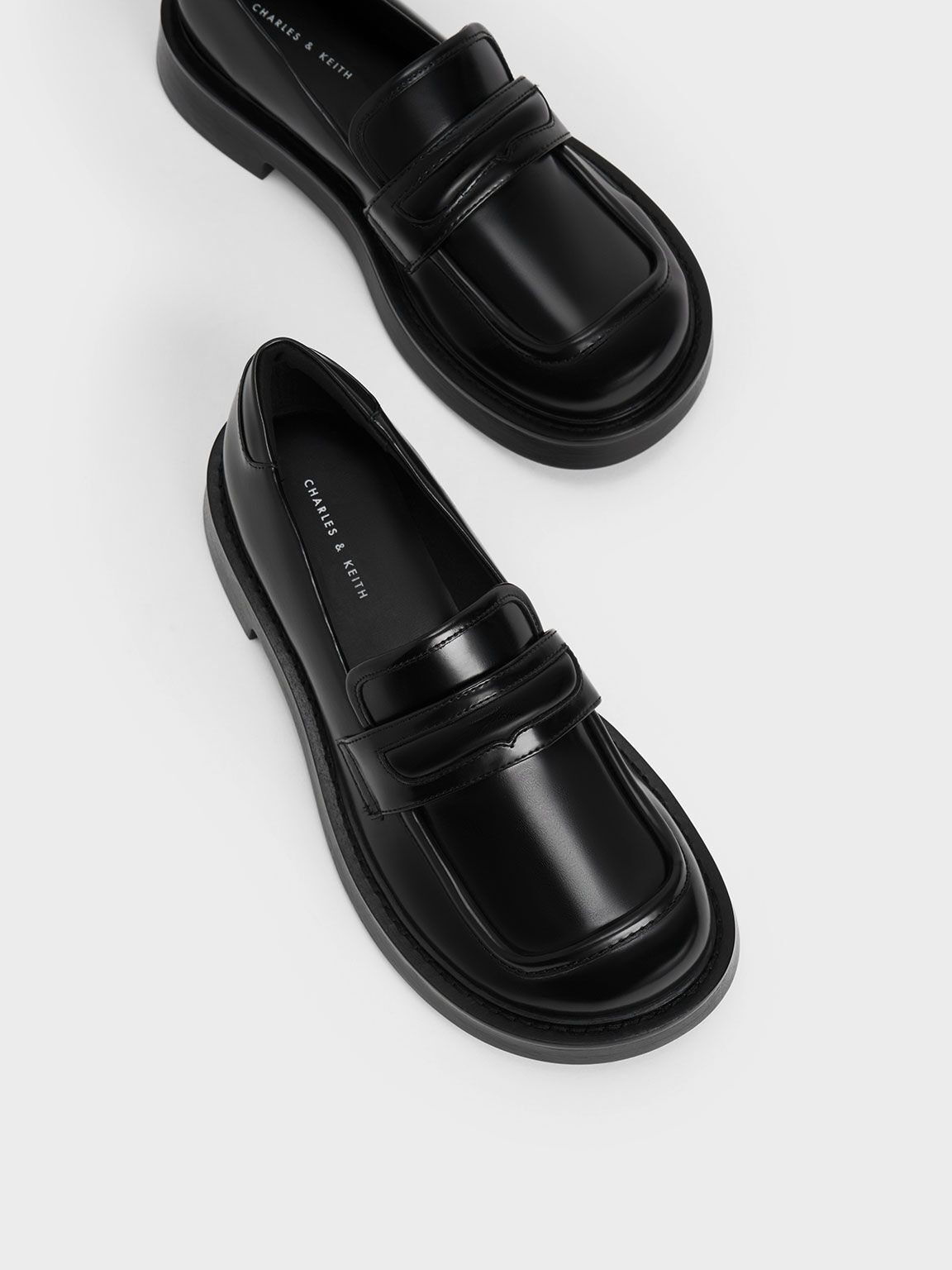 Black Penelope Penny Loafers Charles And Keith Qa