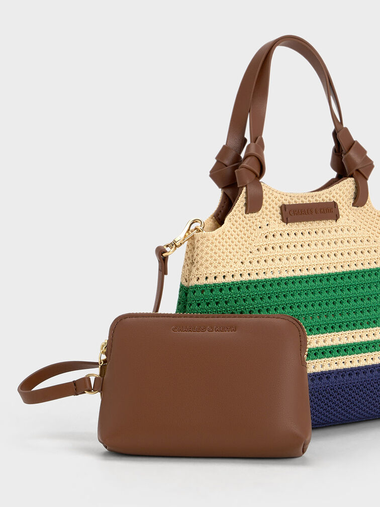 Multicoloured Ida Striped Knotted Handle Tote Bag - CHARLES & KEITH MO