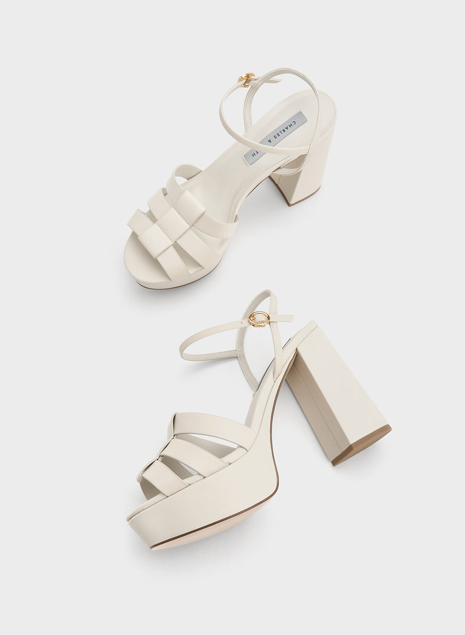 Chalk Gladiator Platform Sandals Charles And Keith Lk