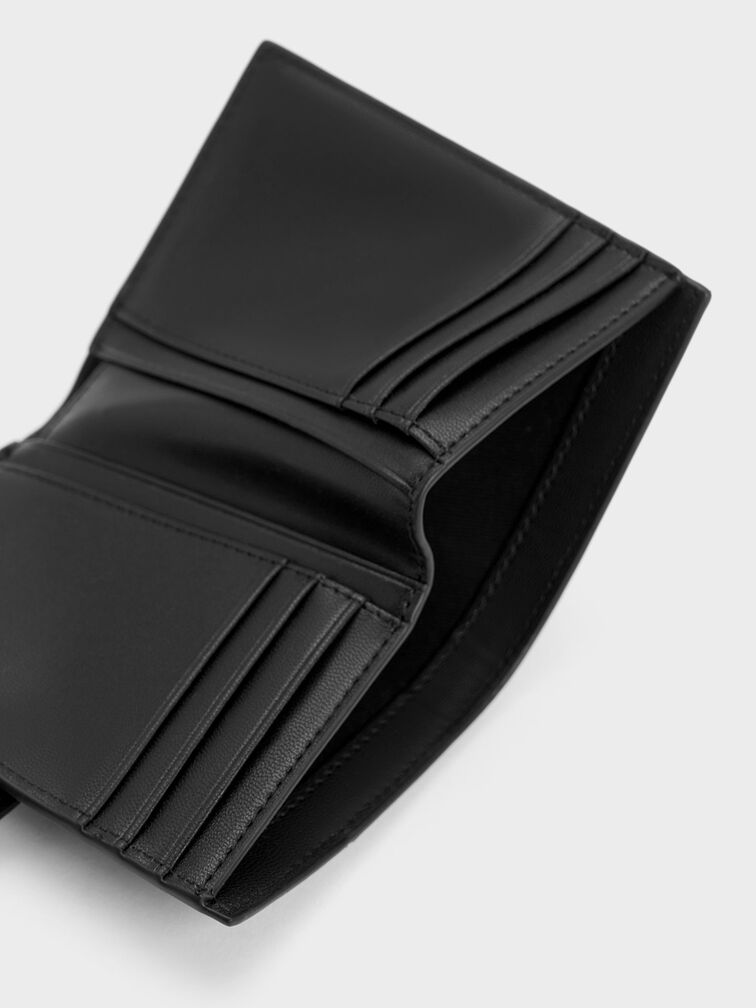 Black Trudy Metallic Accent Wallet Charles And Keith Om