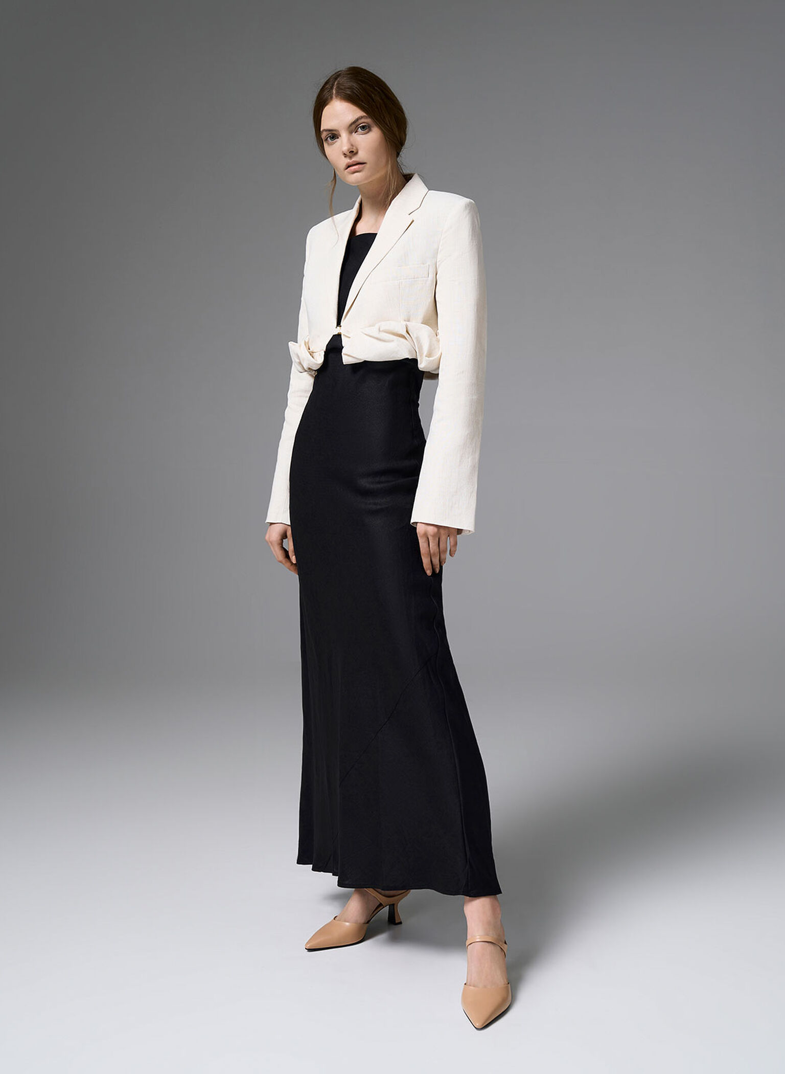 Nude Slant Heel Mules Charles And Keith Sg