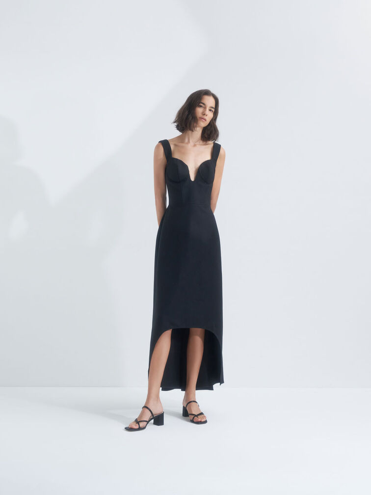 Black Block Heel Toe Loop Sandals - CHARLES & KEITH International