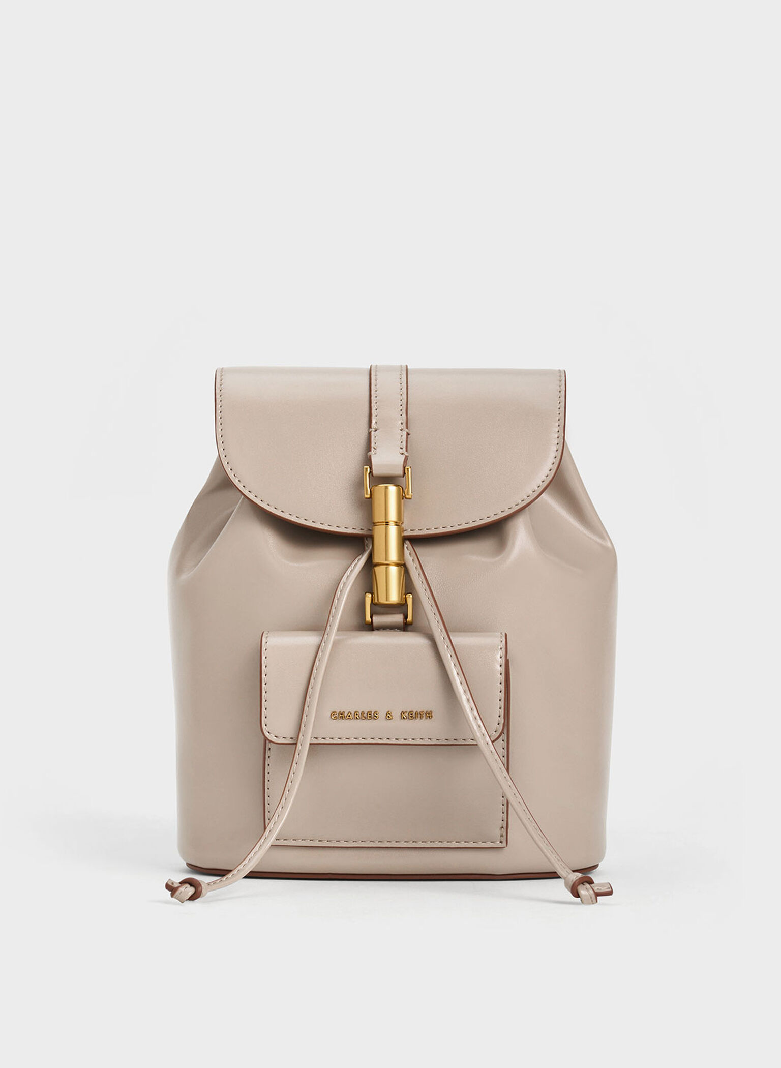 Mochila Cesia con acento metálico - Gris pardo - CHARLES & KEITH US