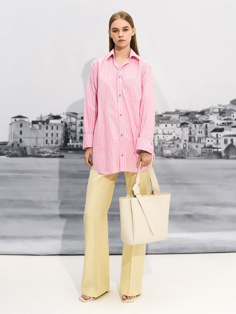 Chalk Toni Knotted Tote Bag - CHARLES & KEITH TW