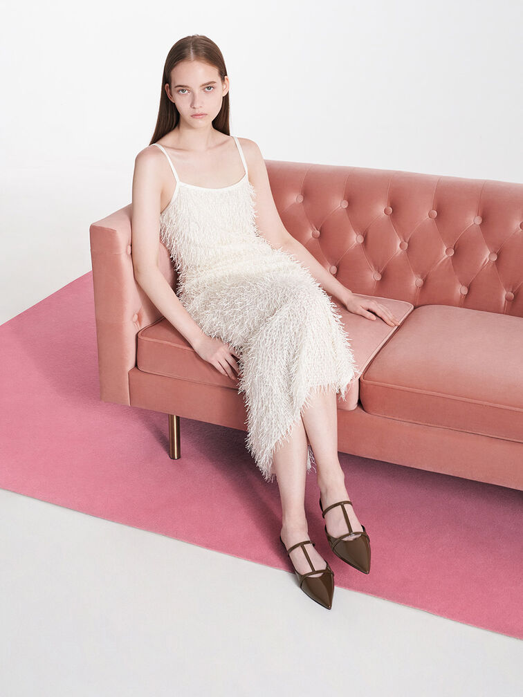 Brown Clara T Bar Pointed Toe Mules Charles And Keith Au
