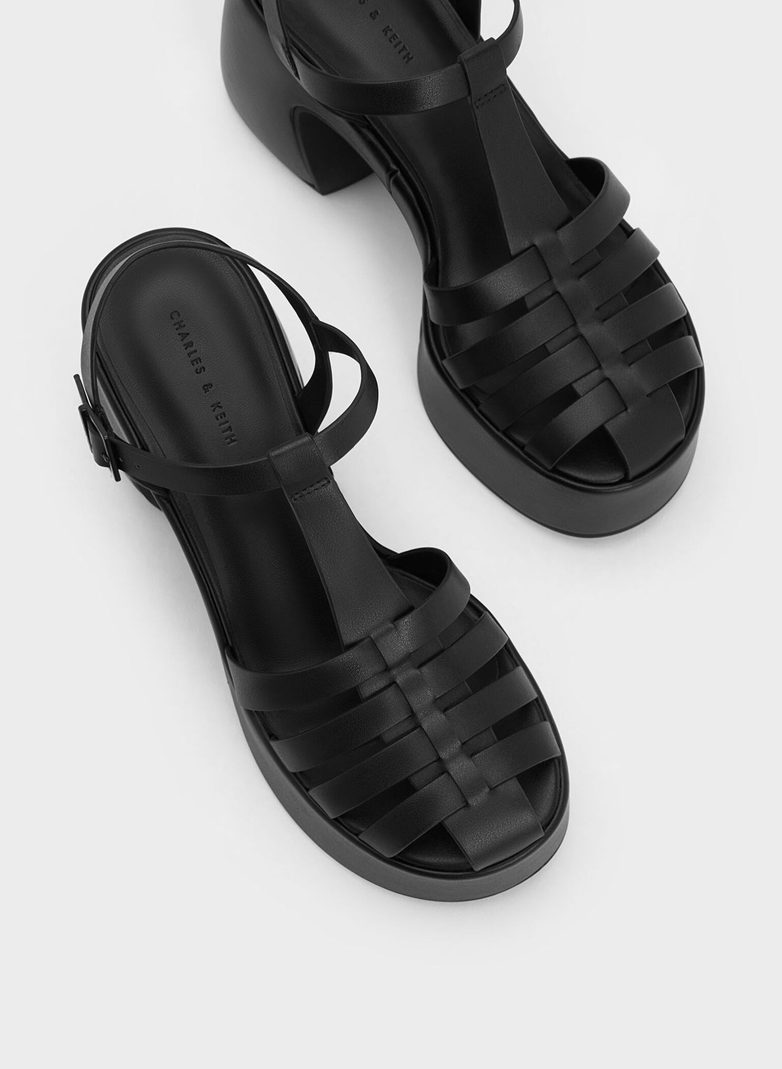 Black Interwoven Platform Gladiator Sandals Charles And Keith Mx
