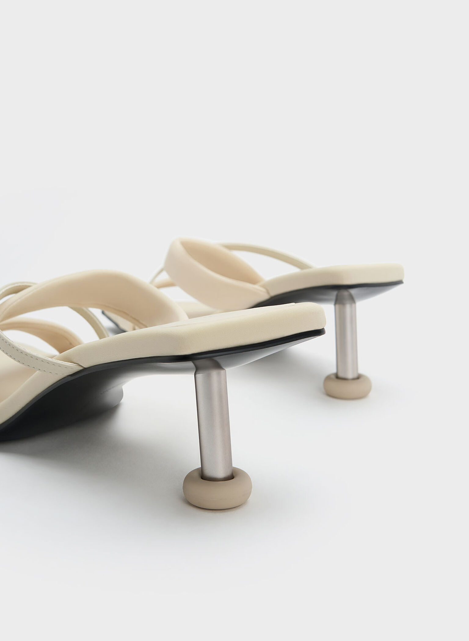 Chalk Crossover Sculptural Heel Sandals Charles And Keith Qa