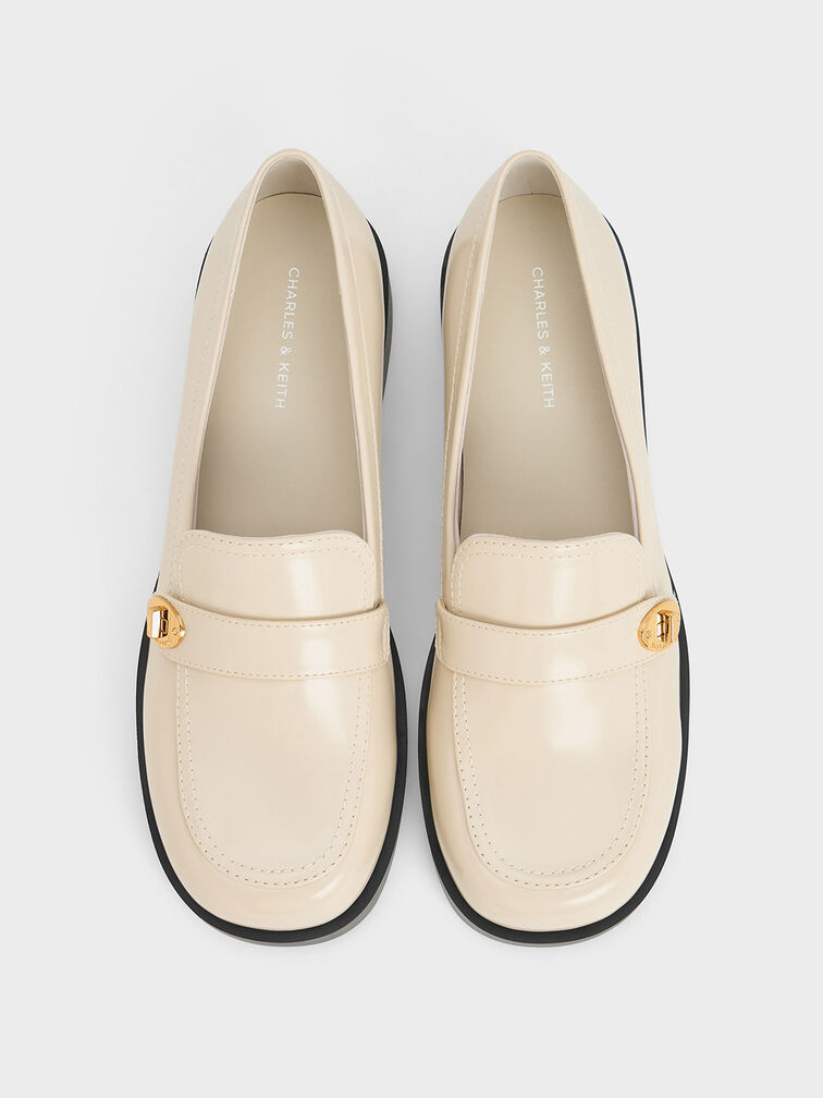 Mocasines con correa de hebilla metálica - Blanco tiza - CHARLES & KEITH US