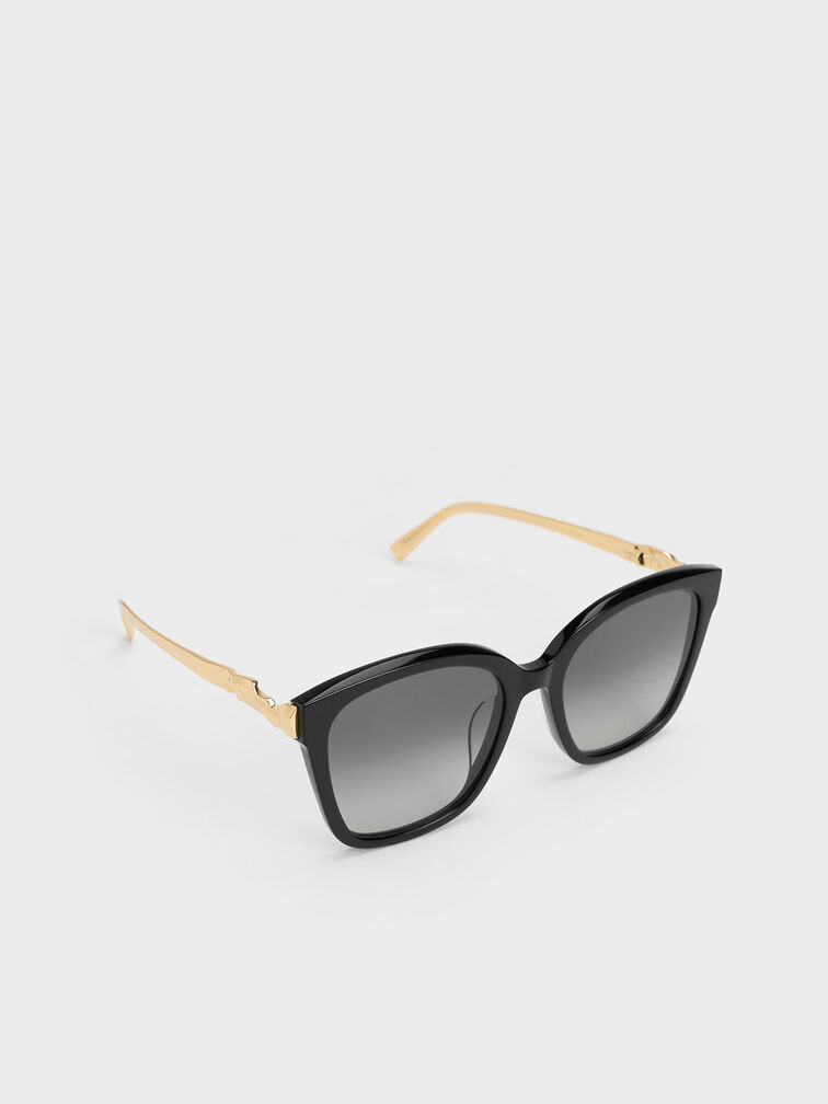 Black Oversized Square Acetate Sunglasses Charles And Keith Ph