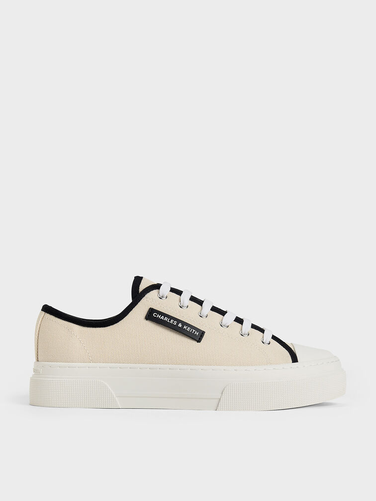 Multicoloured Kay Canvas Low-Top Sneakers - CHARLES & KEITH SG