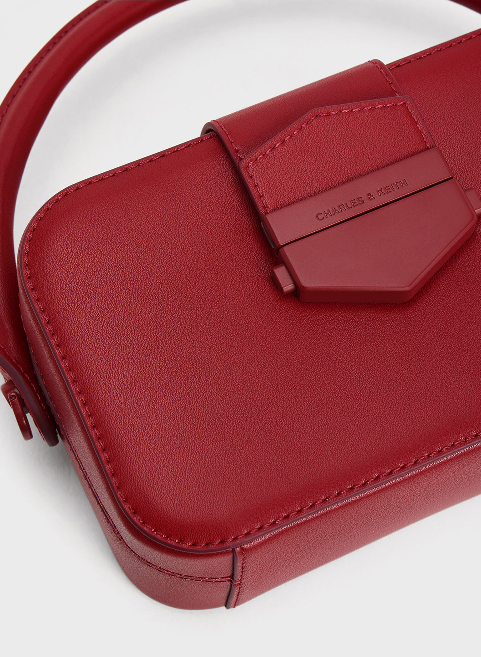 Red Vertigo Boxy Top Handle Bag Charles And Keith Cl