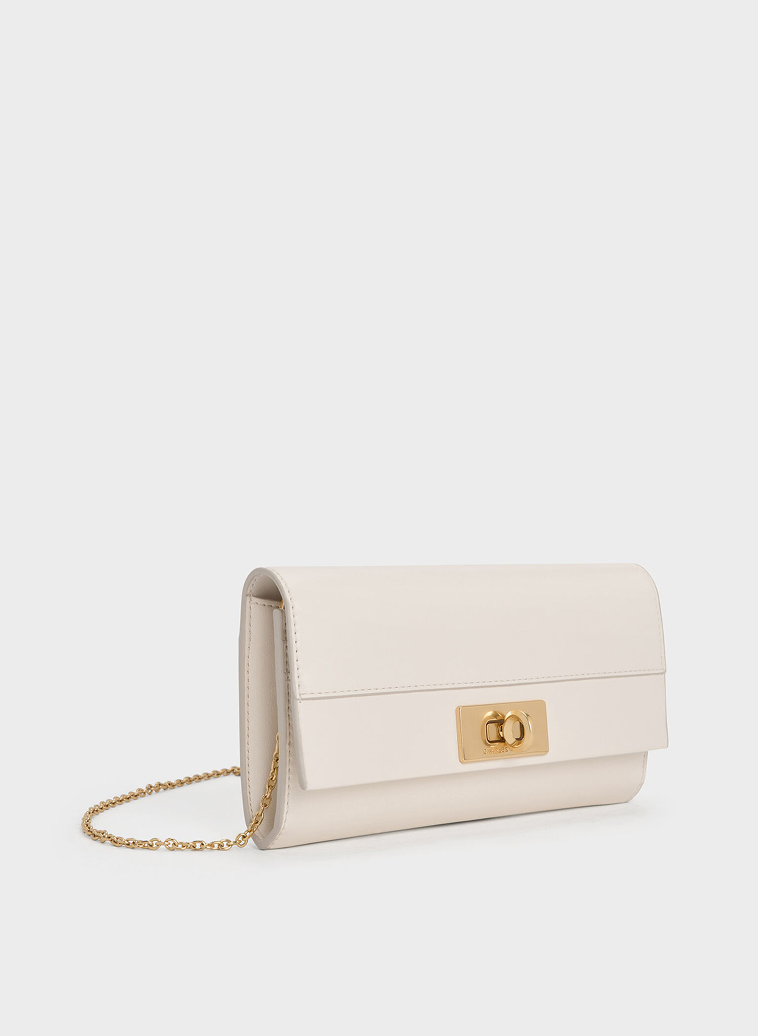 Cream Lennie Chain-Handle Wallet - CHARLES & KEITH AR