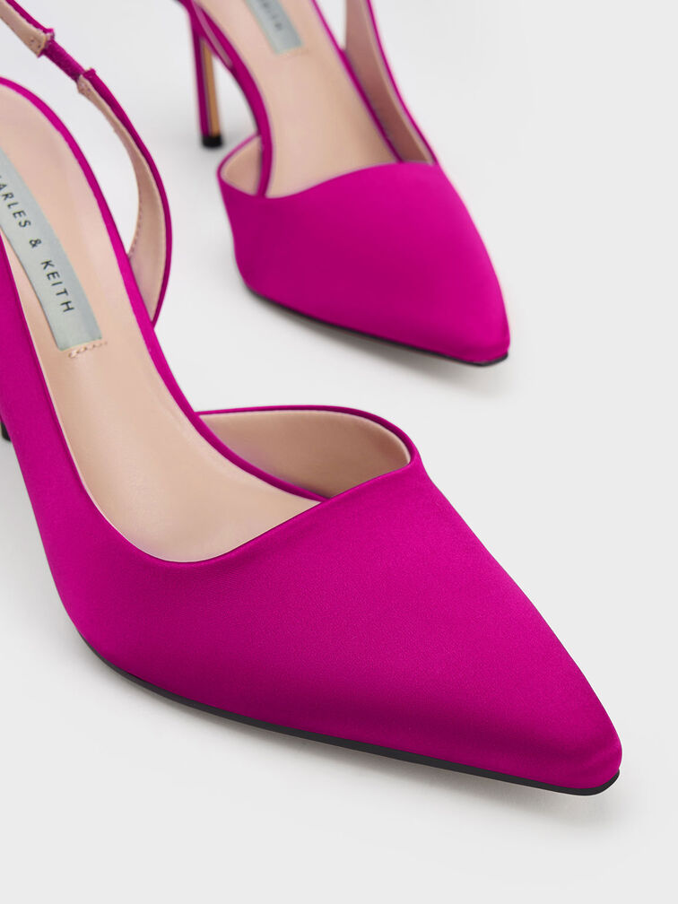 Fuchsia Tie Around Slingback Pumps Charles And Keith Kh