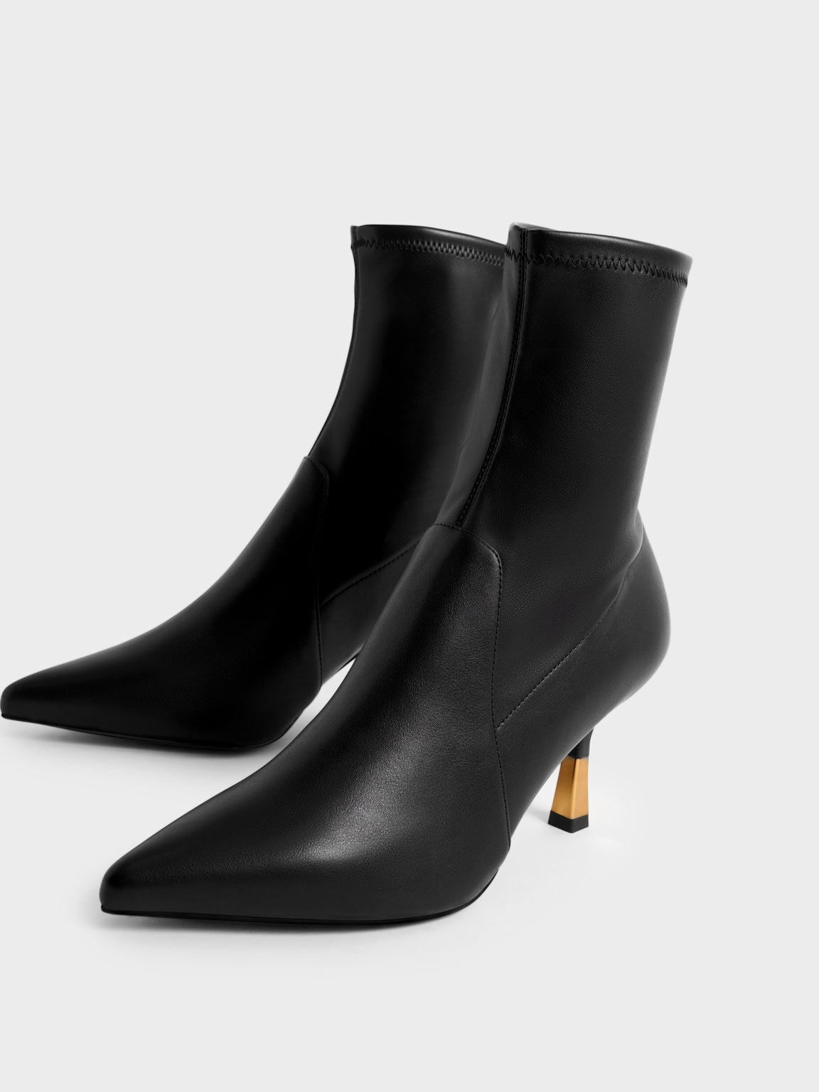 Black Kitten Heel Ankle Boots Charles And Keith Kr